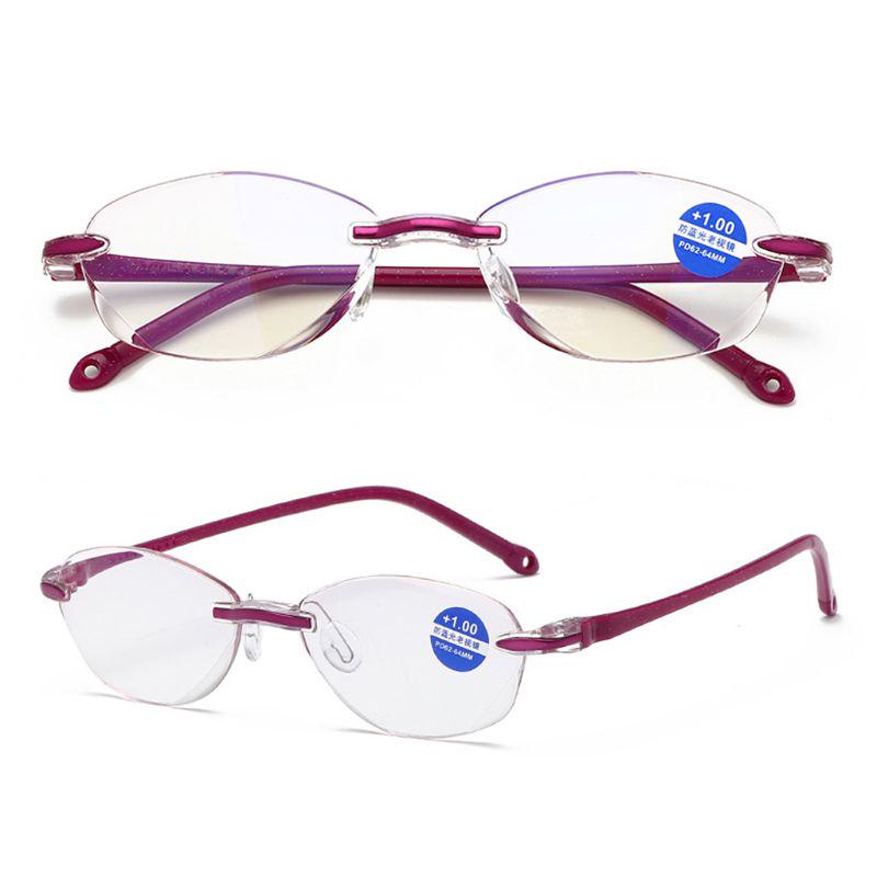 Buy Ultralight Rimless Reading Glasses Clear Lens Anti-Blu-Ray ...