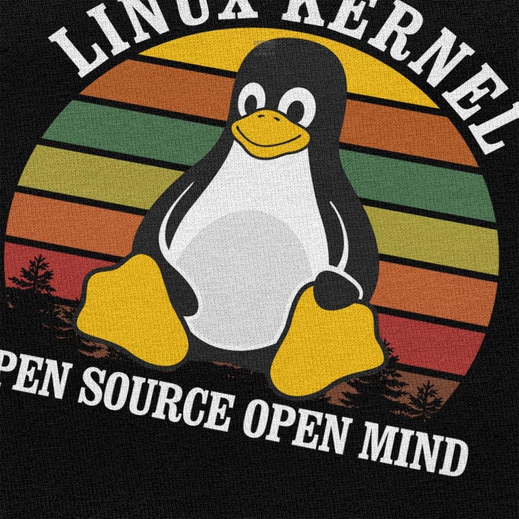 Vintage Linux Open Source Open Mind T Shirt Men Cotton Penguin ...