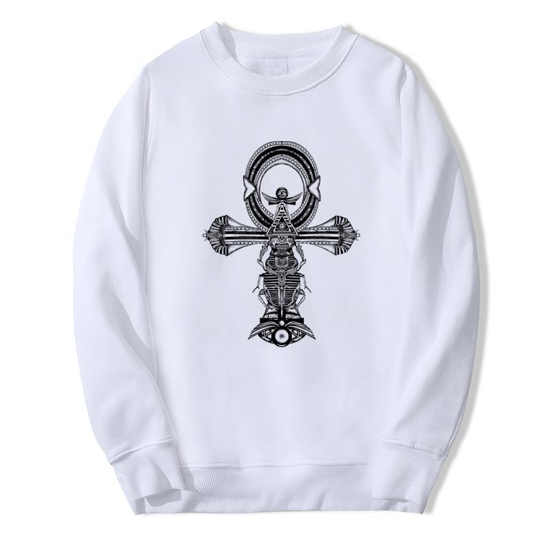 Buy Sweater Harajuku Crew Neck Sweatshirt Ankh Print Fashion Loose ...