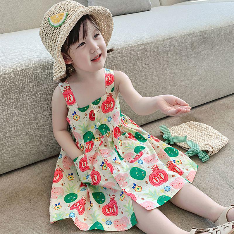 Buy Summer Kid Baby Girl Princess Floral Backless Sling Dress Children ...
