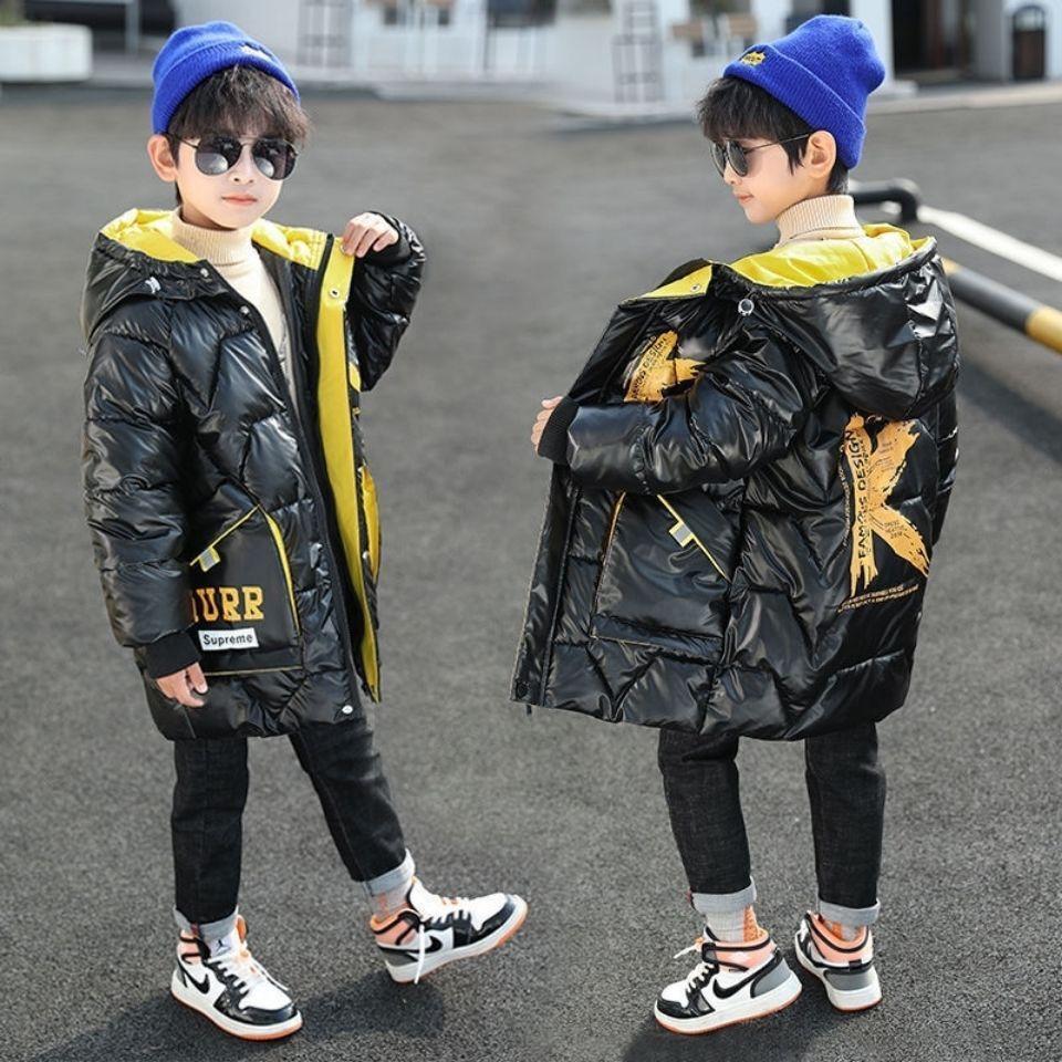 Buy Children's Jacket Boy Clothes Warm Jacket Long Hooded Coat ...