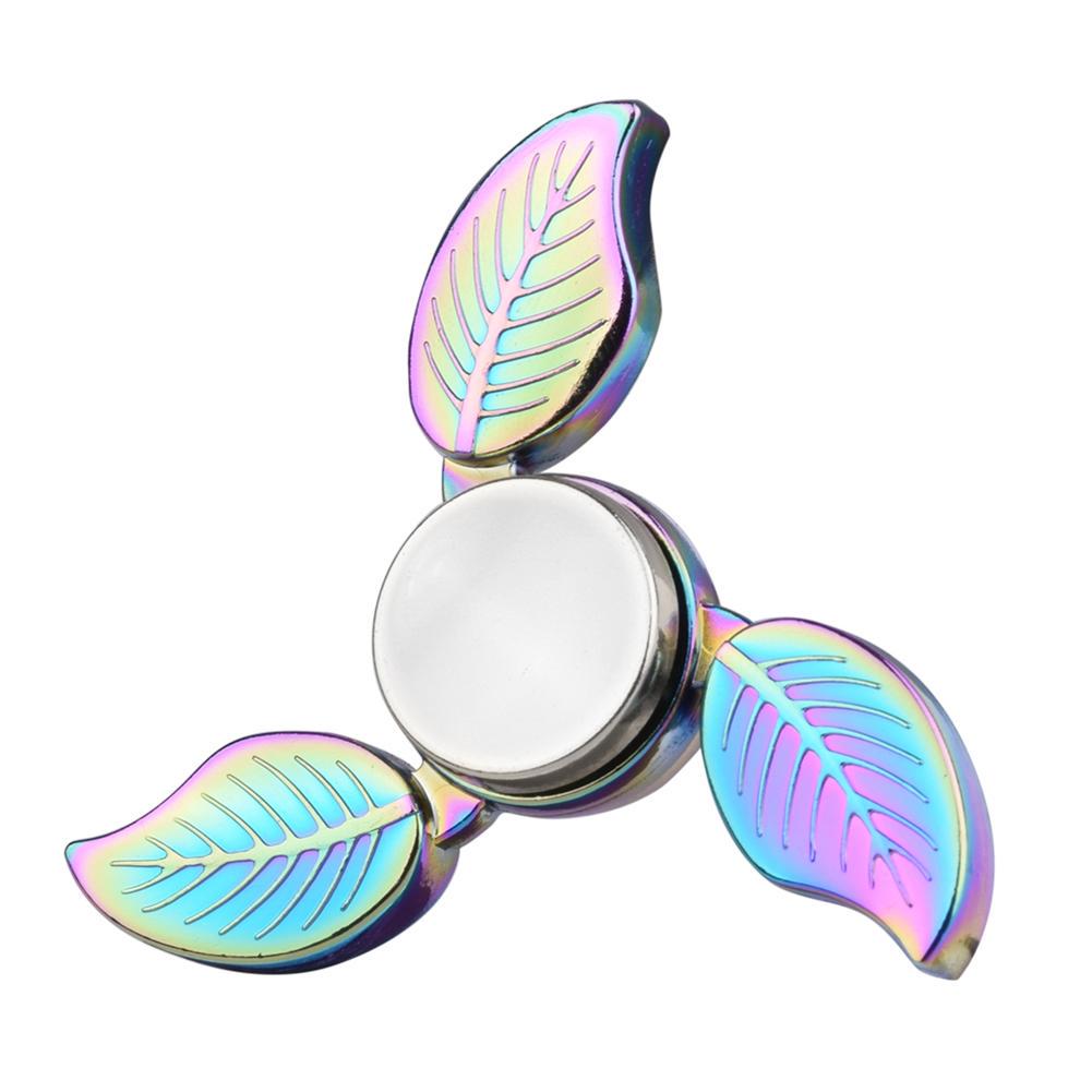 Buy Colorful Leaf-shaped Hand Fidget Spinner Alloy Anti Stress Focus ...