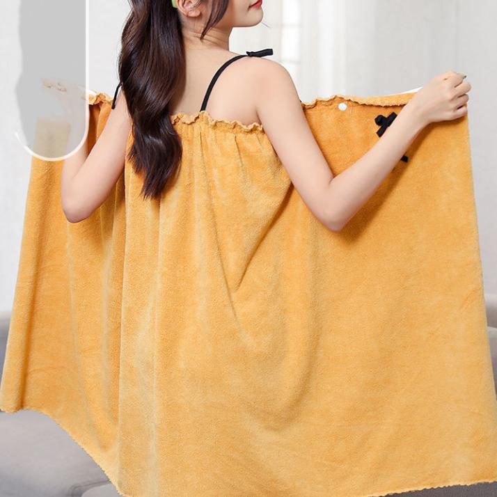 Buy Wearable Bathrobes Women Microfiber Soft and Skin-Friendly Absorbent Bath Towels Home ...