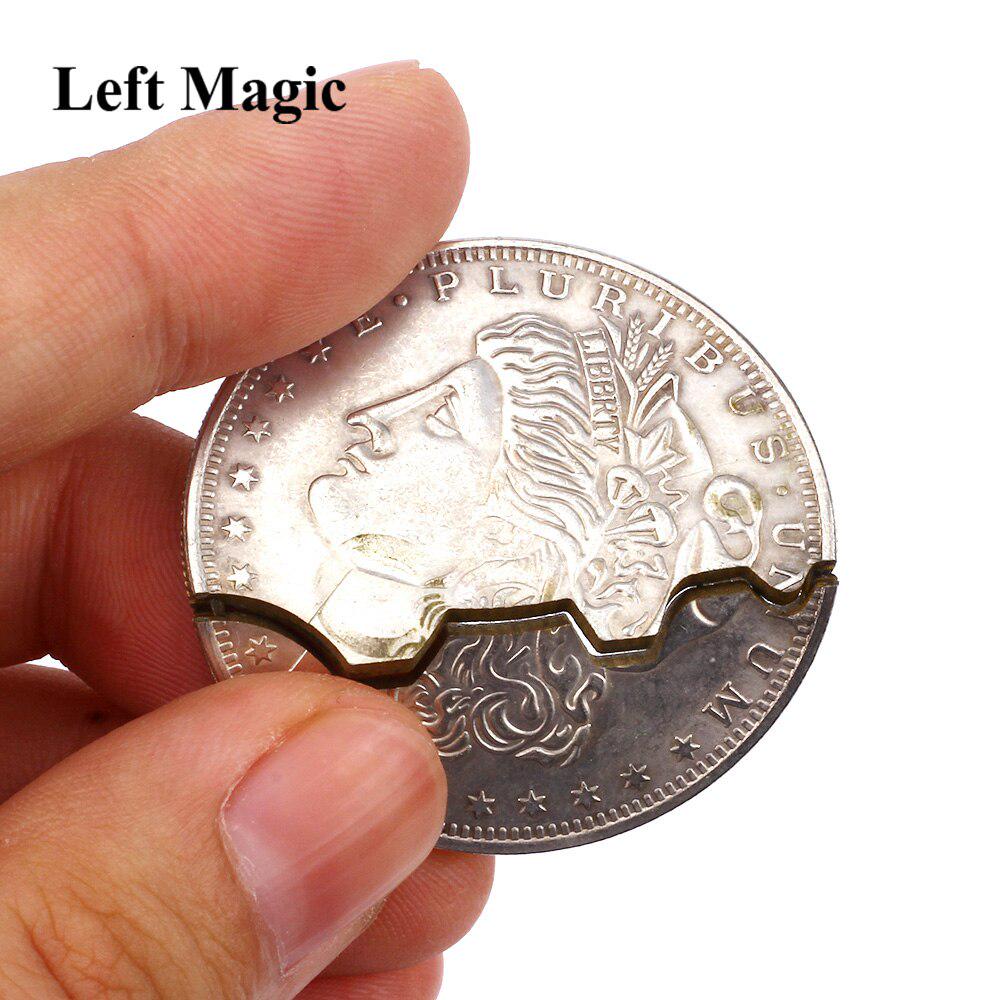 Buy Two Fold Bite Coin Dollars Magic Close-Up Street Magic Trick Prop ...