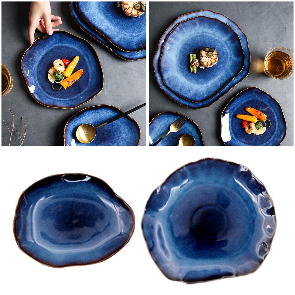 Buy Ceramic Irregular Pottery Dinnerware 27x24.2x2.5cm/19x15x3.5cm at ...