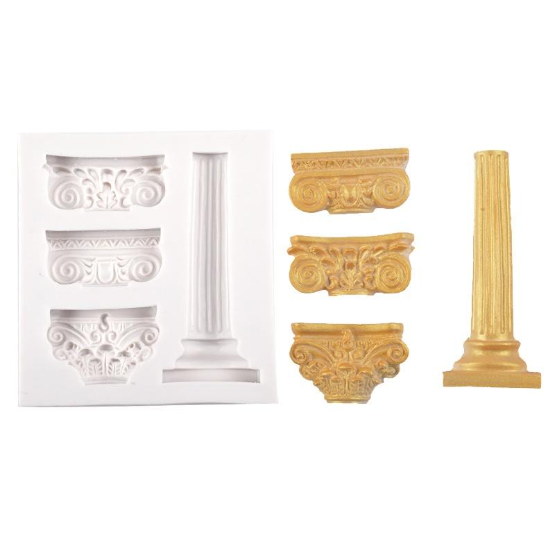 Buy Mould Roman Column Patterns Silica Gel Sugar Molds DIY Chocolate ...