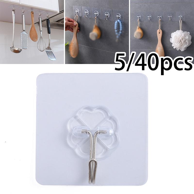 Buy 5/40pcs 5.8x5.8cm Home Kitchen Transparent Suction Cup Sucker Wall ...