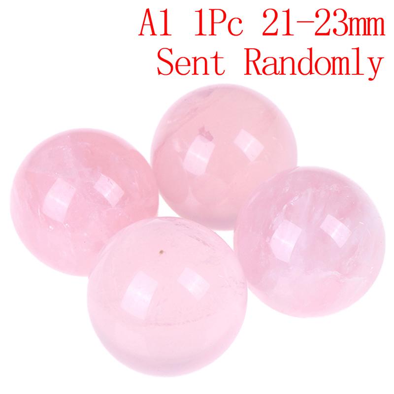 1X Natural Pink Quartz Stone Sphere Crystal Fluorite Ball Healing ...