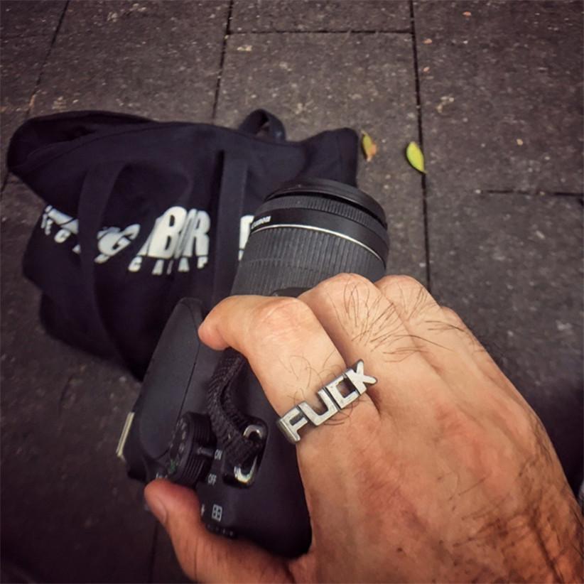 Buy European and American Unisex Fashion Punk Ring English Alphabet ...