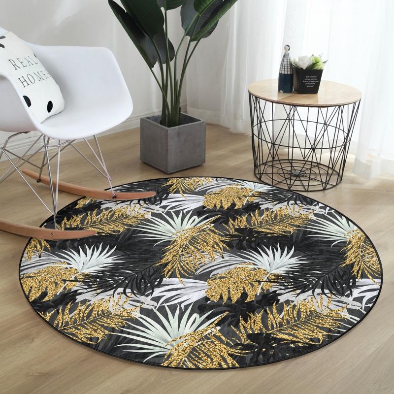 Cheap Palm Leaves on Black Floor Special Design Living Room and Living ...