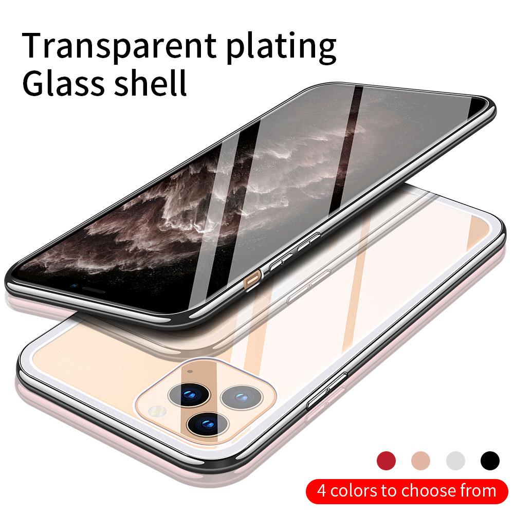 Buy Electroplating Transparent Glass Mobile Phone Case For iPhone XS ...