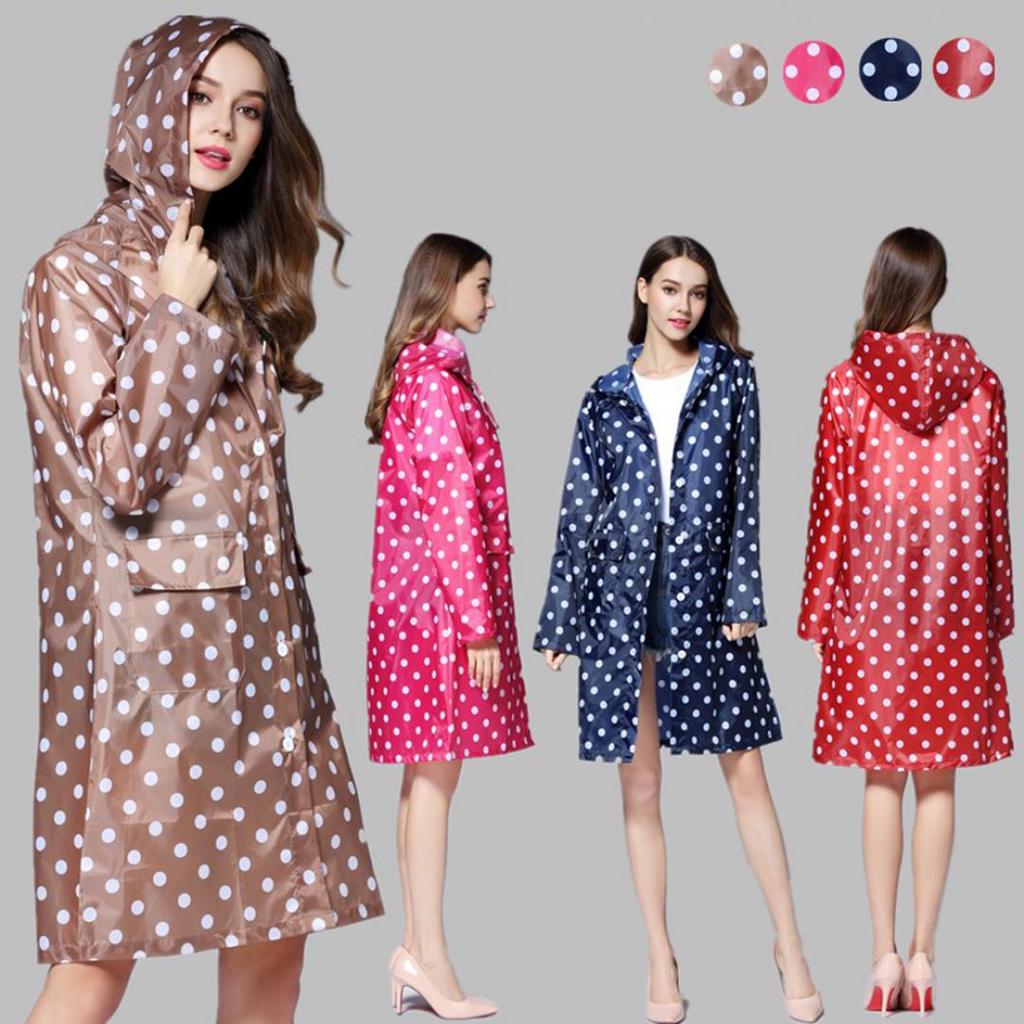 Buy Fashion Cute Dots Raincoat Women Poncho Waterproof Rain Wear ...