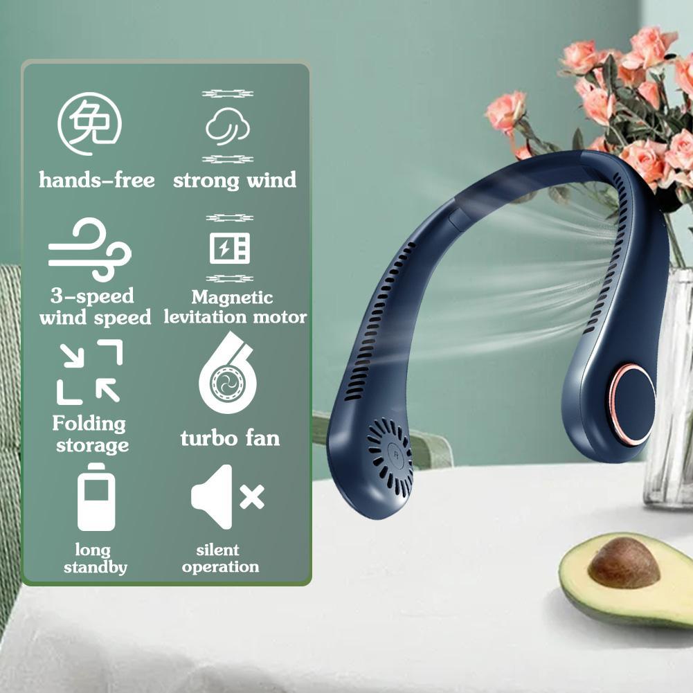 Buy Summer Cool Mini Neck Fan Portable Bladeless USB Rechargeable ...