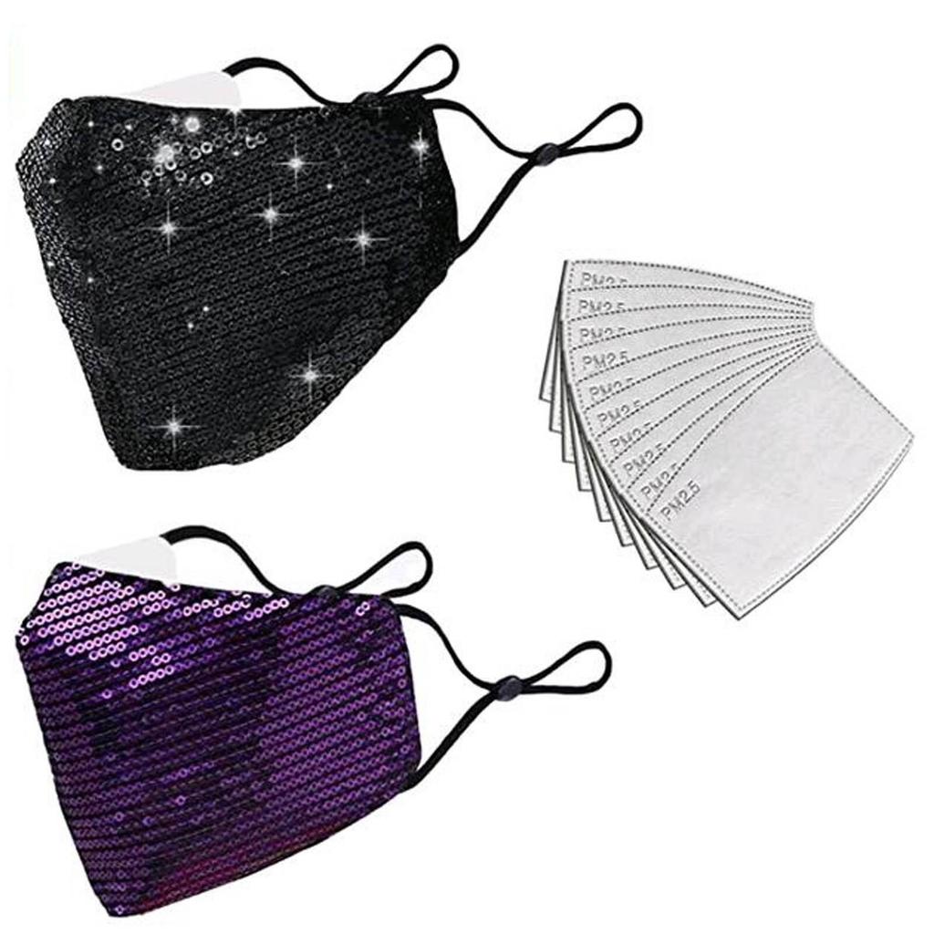 [WE11] 2PC Masks With 10 Filters Outdoor Masks Washable Reusable Masks ...