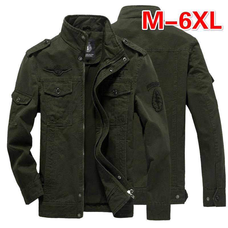 Buy M-6XL Autumn and Winter Men's Jackets Military Casual Jackets Plus ...