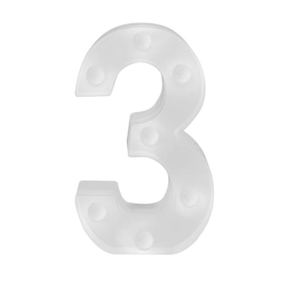 Buy 1pc Number 3 LED Lights Sign Night Light for Party Wedding ...