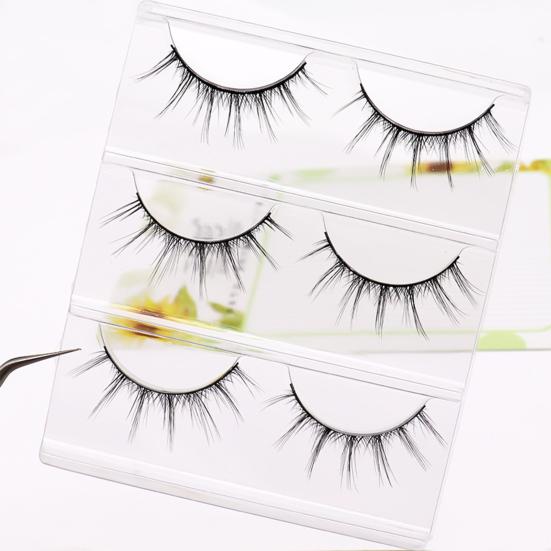 Buy 3Pairs Soft Mini Fashionable Unique Cross Beauty Fake Eyelashes at ...