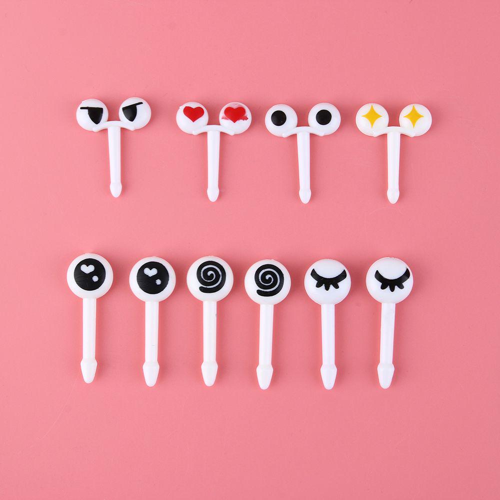 Buy 10pcs Kitchen Tools Kids Plastic Fruit Fork Decorative Bento ...