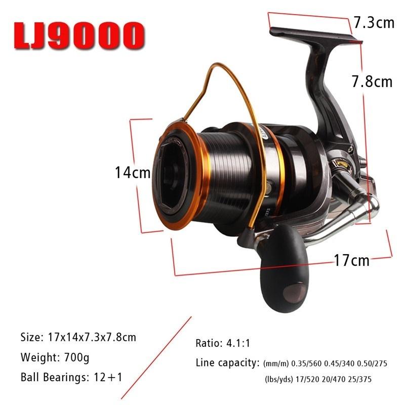 Buy 13BB New 9000 All Metal Line Cup Big Long Shot Round Fishing Reel ...