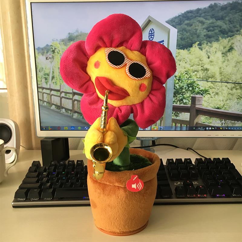 Buy Playing Saxophone Dancing Flower Soft Toy Baby Kid Gift Funny Music ...