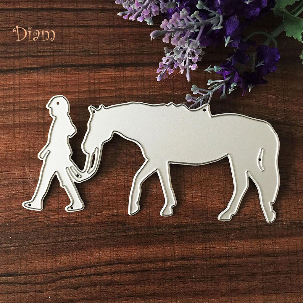 BL Horse Girl Scrapbook DIY Carbon Steel Cutting Die Mold Scrapbook ...