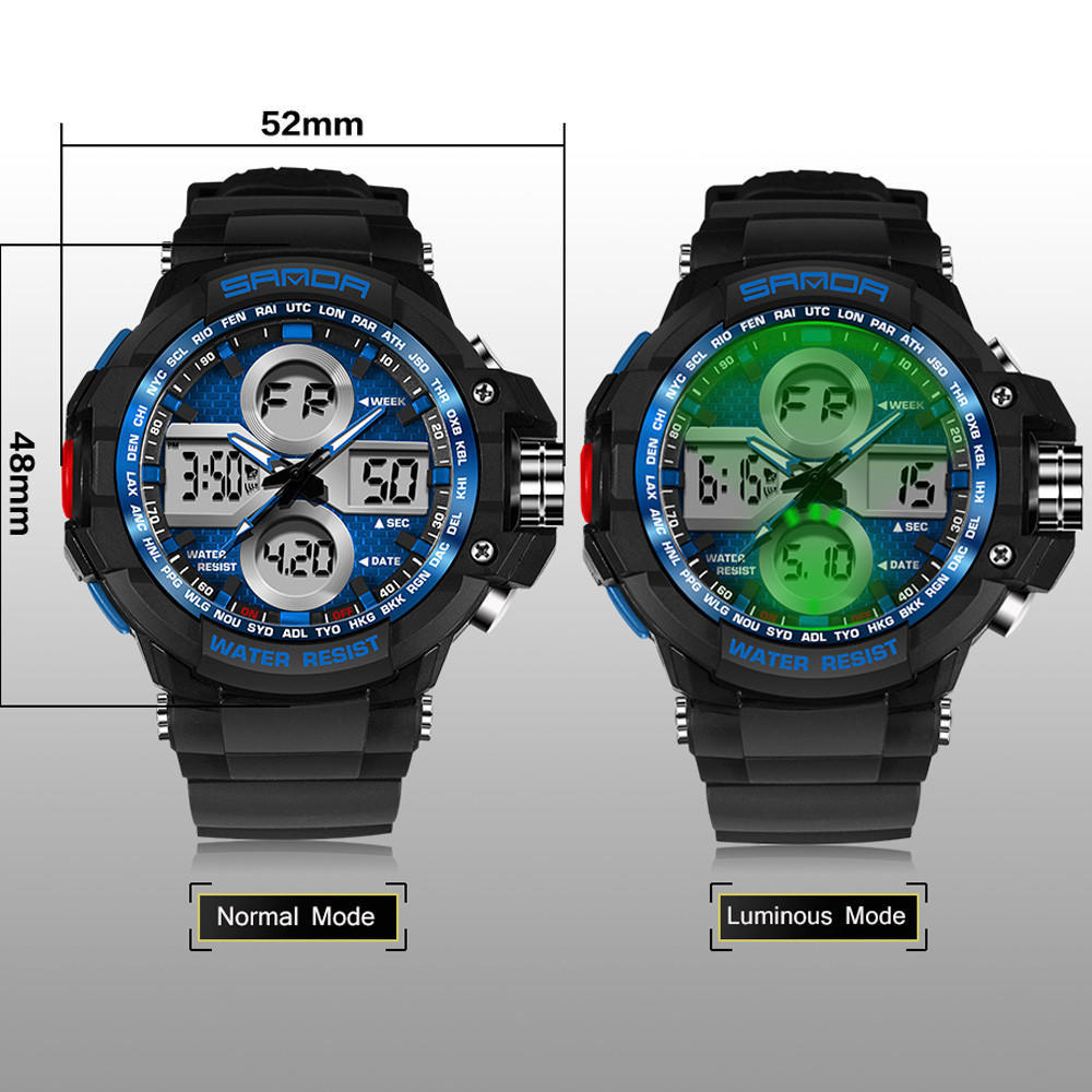 Buy 7 Color Backlights Sport Watch Chronograph Military Waterproof ...