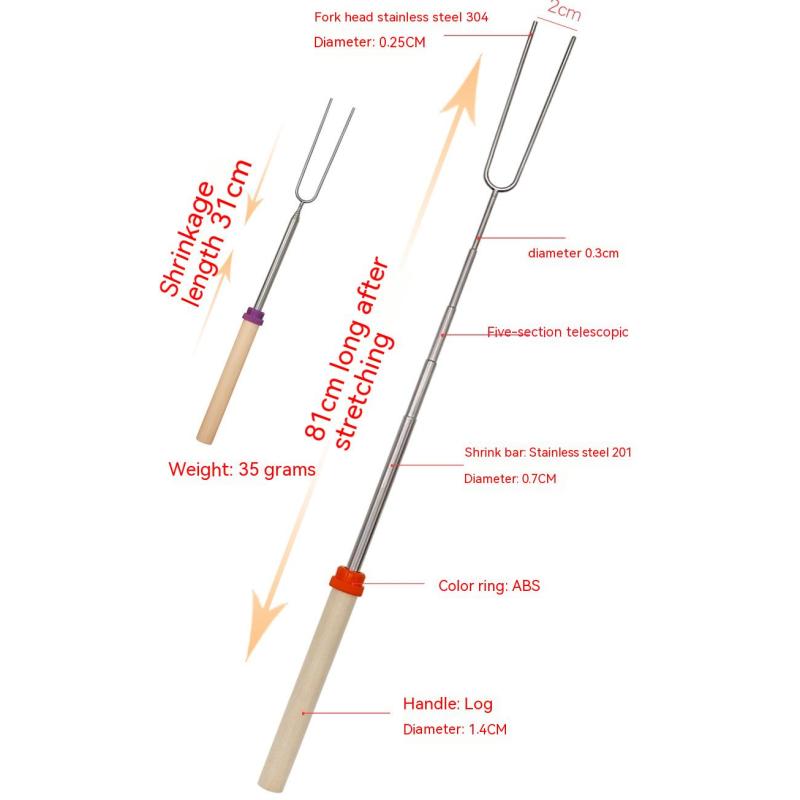 Cheap Outdoor barbecue stainless steel telescopic barbecue fork 12 ...