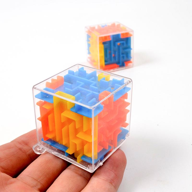 Buy Labyrinth Cube Transparent Yellow Blue Green 3D Stereo Maze Ball ...