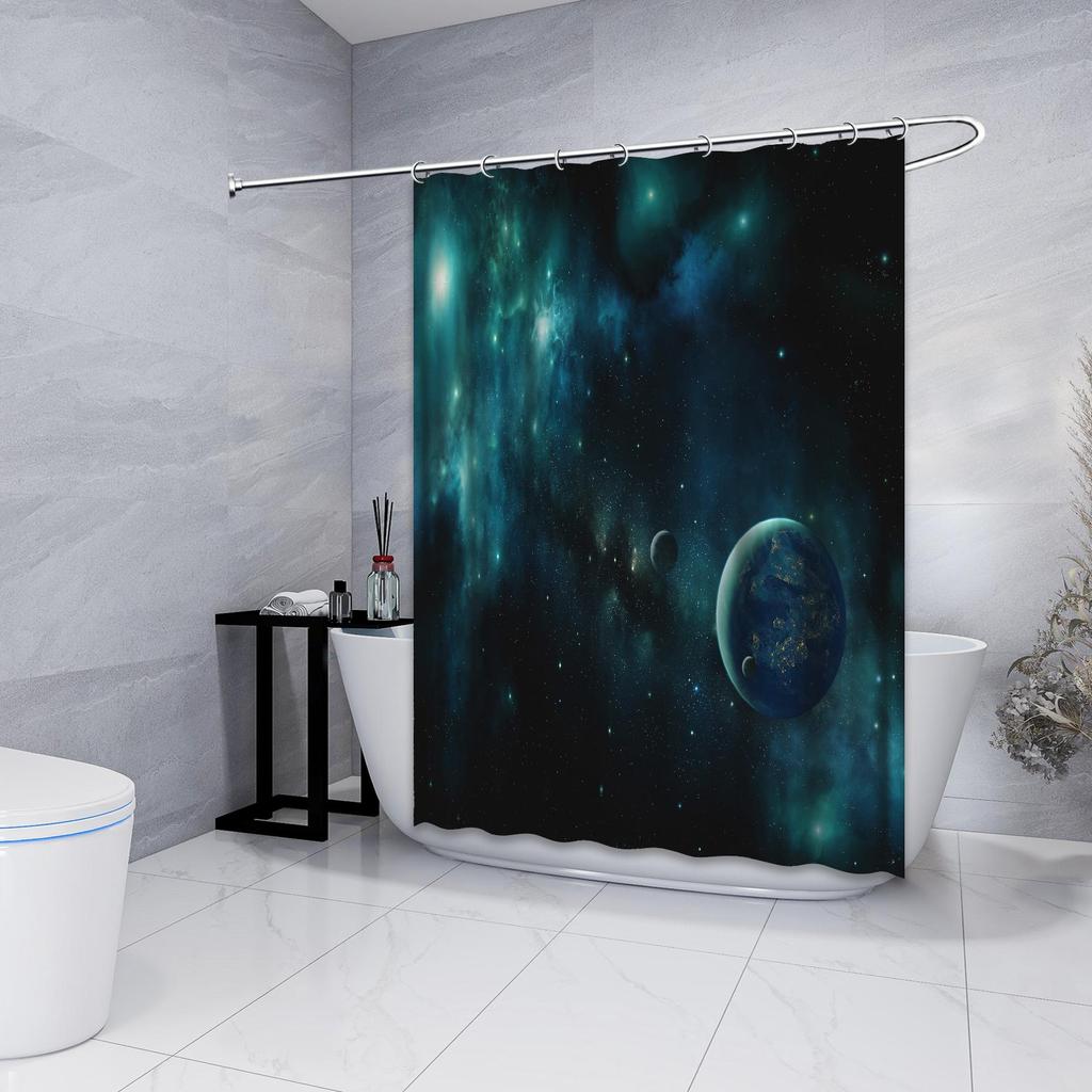 Space Pattern Printed Showers Curtain / Waterproof for Your Bathroom ...