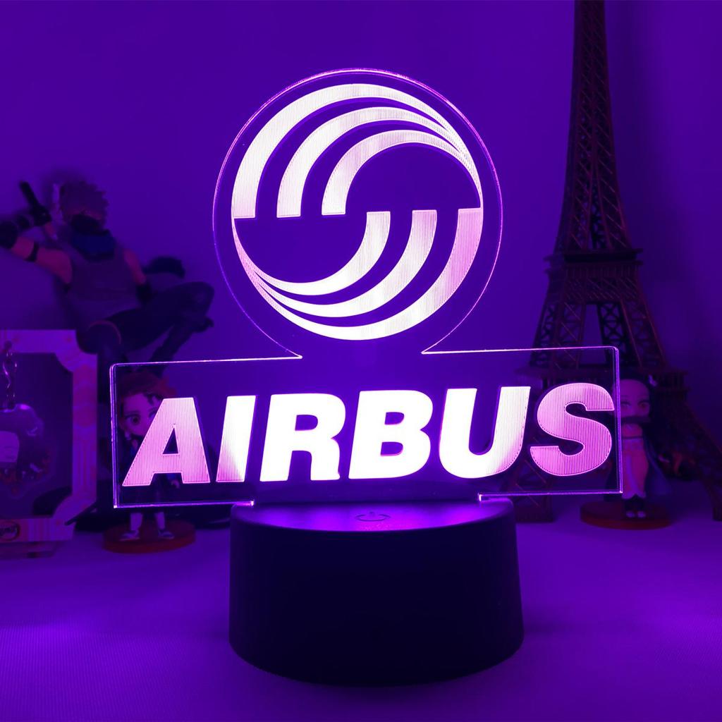 Akrilik 3D gece lambası AIRBUS Figürü Oda Dekoru Doğum Günü Hediyesi ...