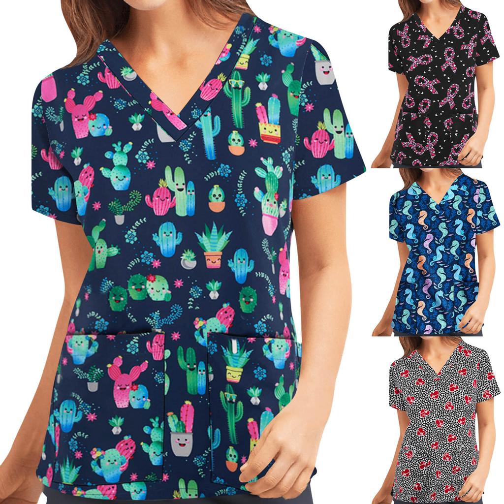 Buy [shop27ping]Tops for Women Trendy Women Short Sleeve V-neck Tops ...