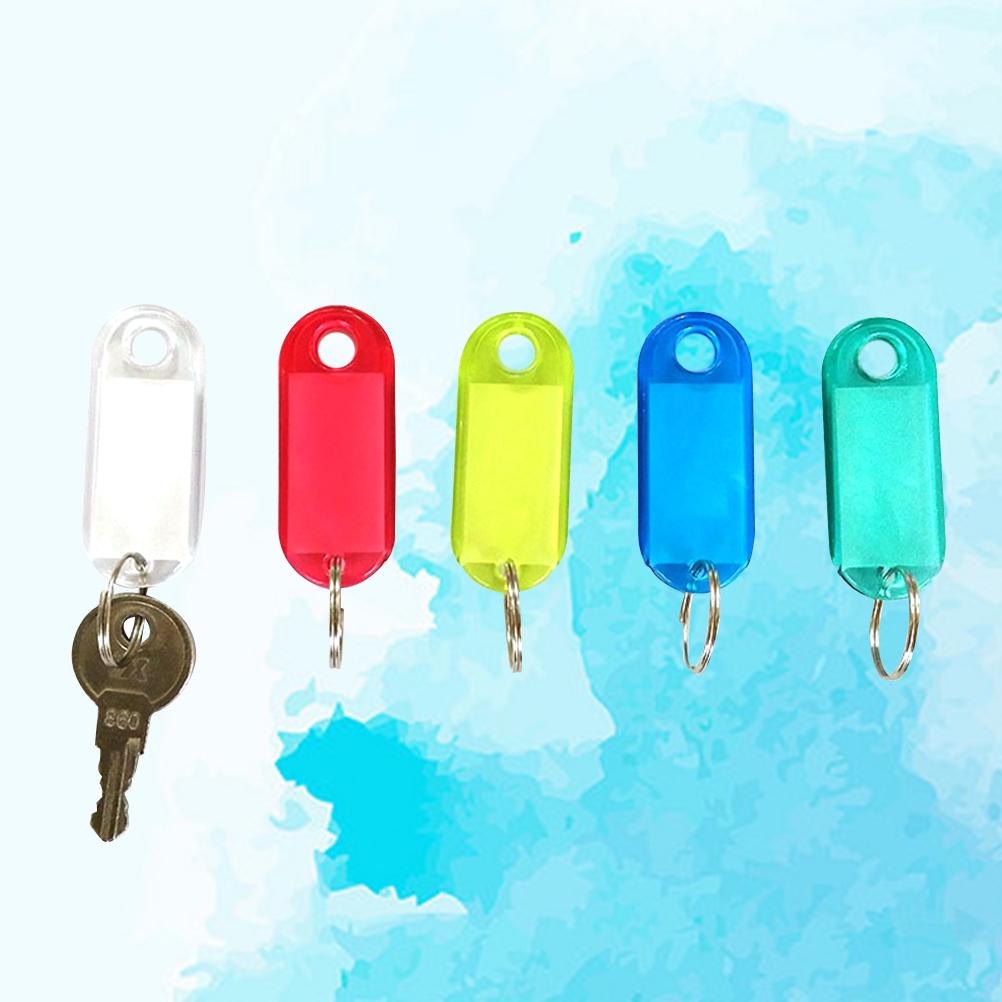 Buy 50pcs Assorted Color Plastic Key Tags Luggage ID Labels with Spilt ...