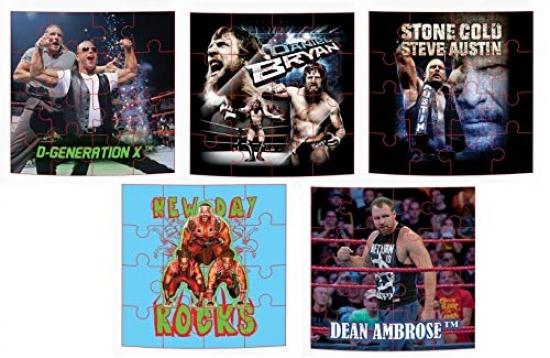 Myesha toys wwe lot de 5 puzzles zigsaw au total 80 pièces, assortiment ...