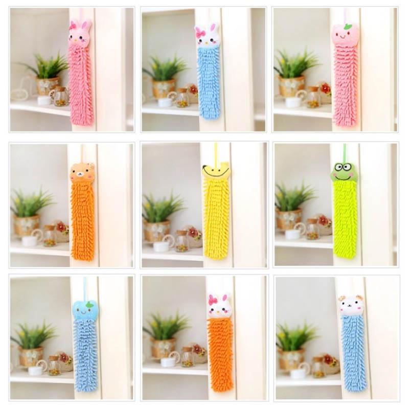 Buy Handkerchief Kitchen Hanging Towels Chenille Random Color Hand Face ...