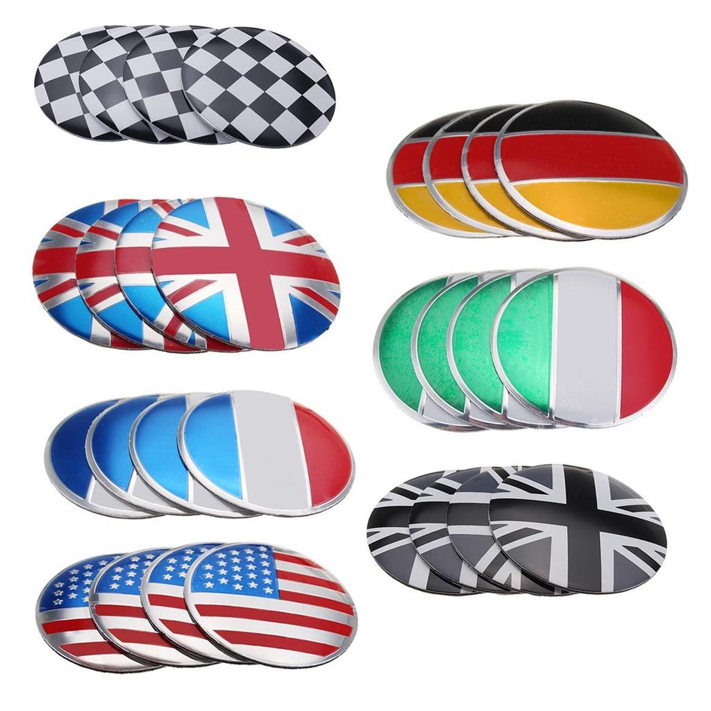 Buy 4Pcs 3D Alloy Emblem Flag Emblem Car Vehicle Auto Wheel Hub Cap ...