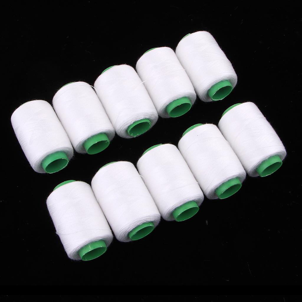 Buy 10 Spools Polyester Sewing Threads for Hand/Machine White at ...