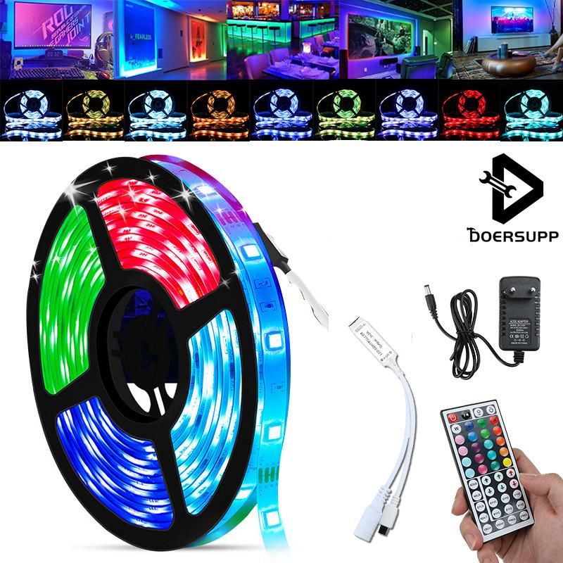 Doersupp 5/10m DC12V RGB LED Strip Light Waterproof LED Lighting String ...