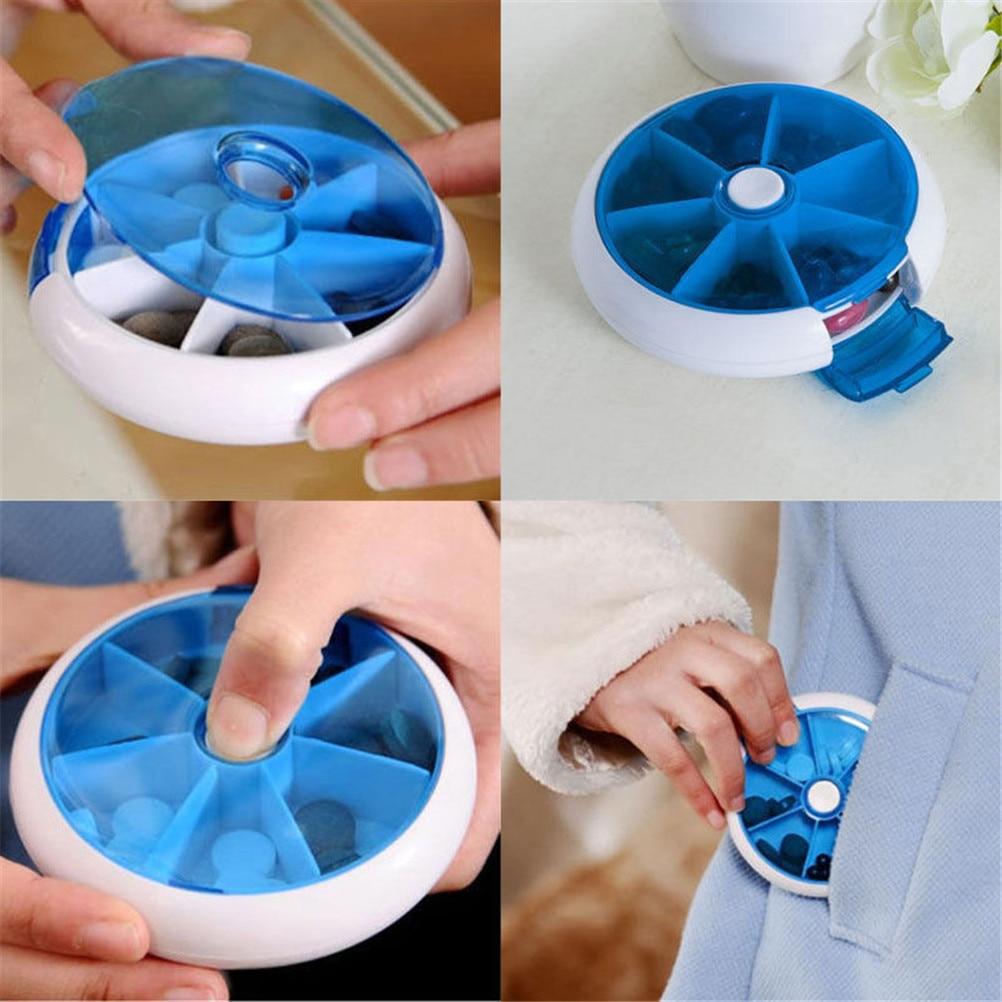 Buy PJYUNTUAN Weekly Rotating Pill Box Travel Pill Case Splitter Pill ...