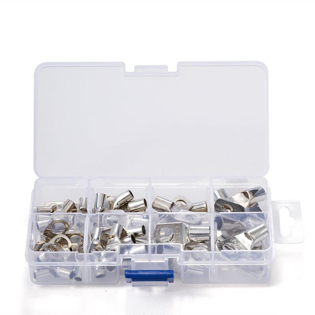 60pcs Tinned Copper Bolt Hole Crimp Ring Battery Connector Mouth ...