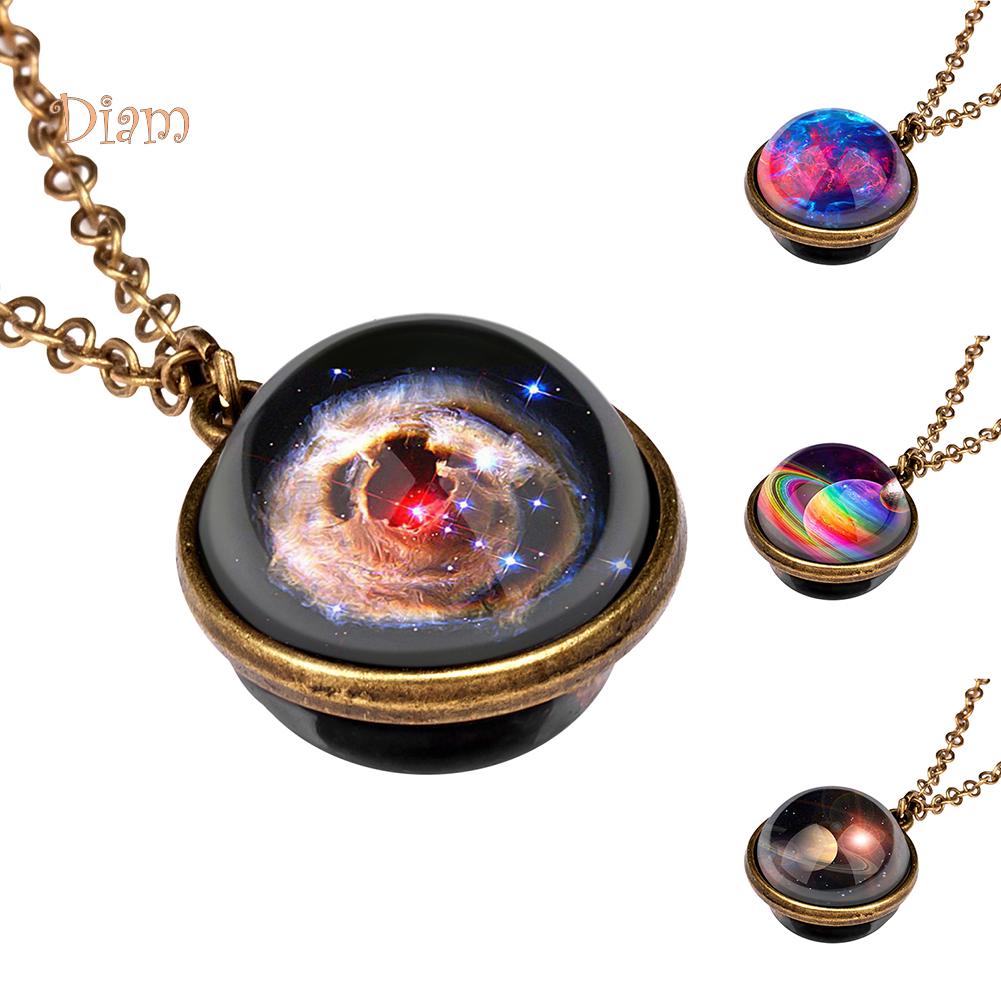 Buy Diamonding Jewelry Women Double Sided Glass Ball Solar System ...