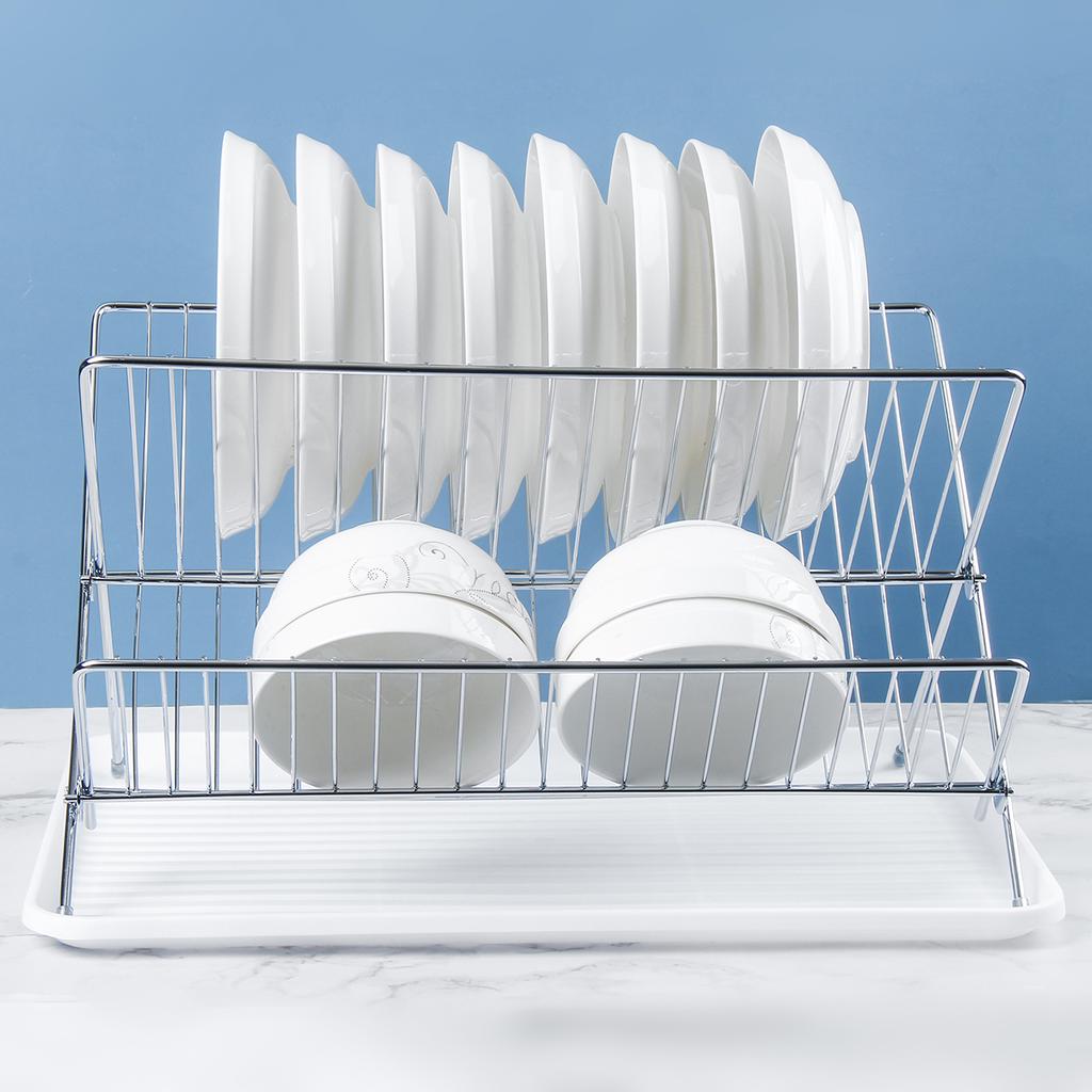 Buy AUGIENB Dish Drying Rack X Shape Dish Drying Rack Two Tier Dish ...