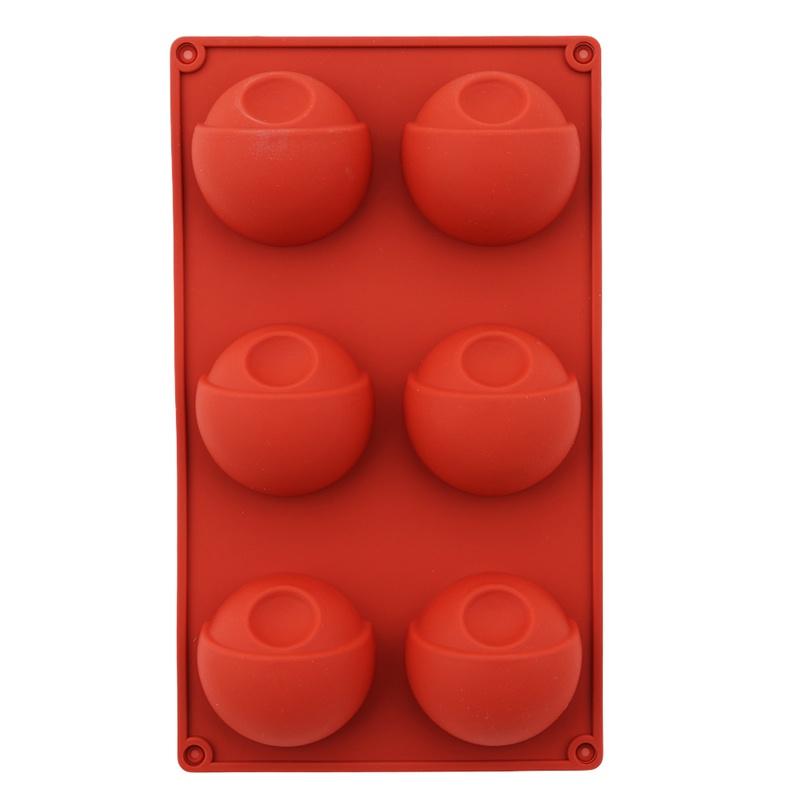 Buy 6 Cavity Half Circle Shape 3D Silicone Baking Cake Molds Mold for ...