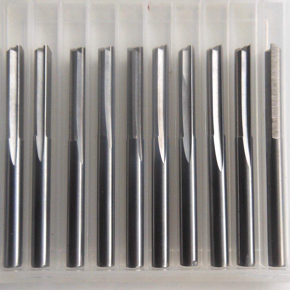 Cheap 10pcs 1/8" Shank 2 Flutes Straight Slot Carbide End Mill Cutter ...