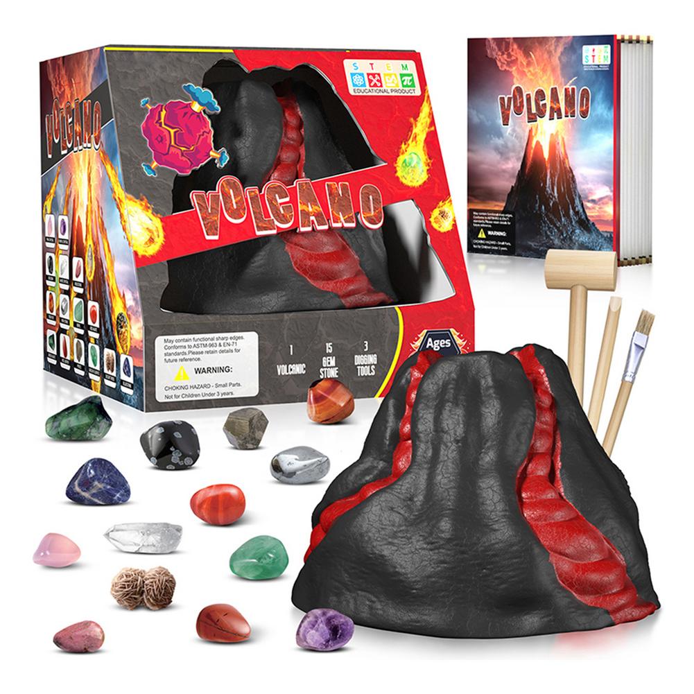Digging Up Fossils Toy Set Archaeological Excavation Volcano ...