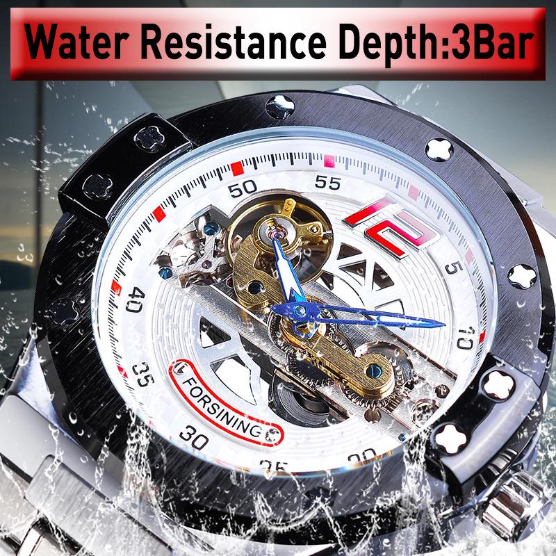 Buy Gold Male Mechanical Watch Simple Bridge Automatic Gear Transparent ...