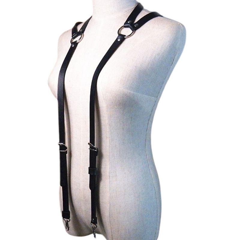 Men Faux Leather Body Chest Harness Adjusted Sling Buckle O-Rings ...