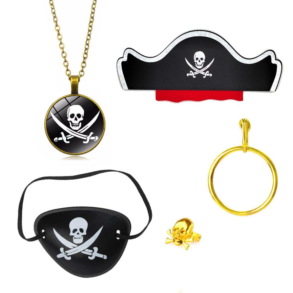 Buy Accessory Set Costume Cosplay Pirate Kids Pirate Hat Eye Patches ...