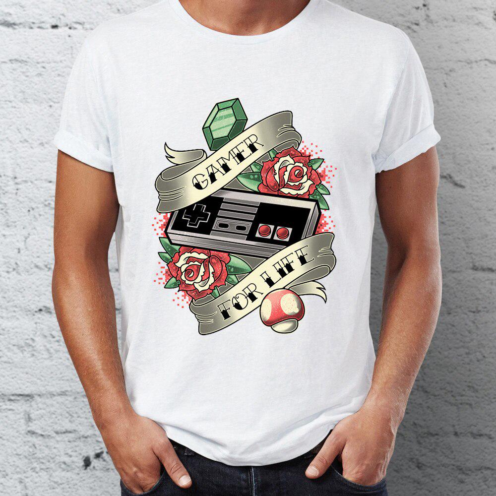 Men s T Shirt Gamer for Life SNES Controller Gaming Tee uygun fiyatlı ...