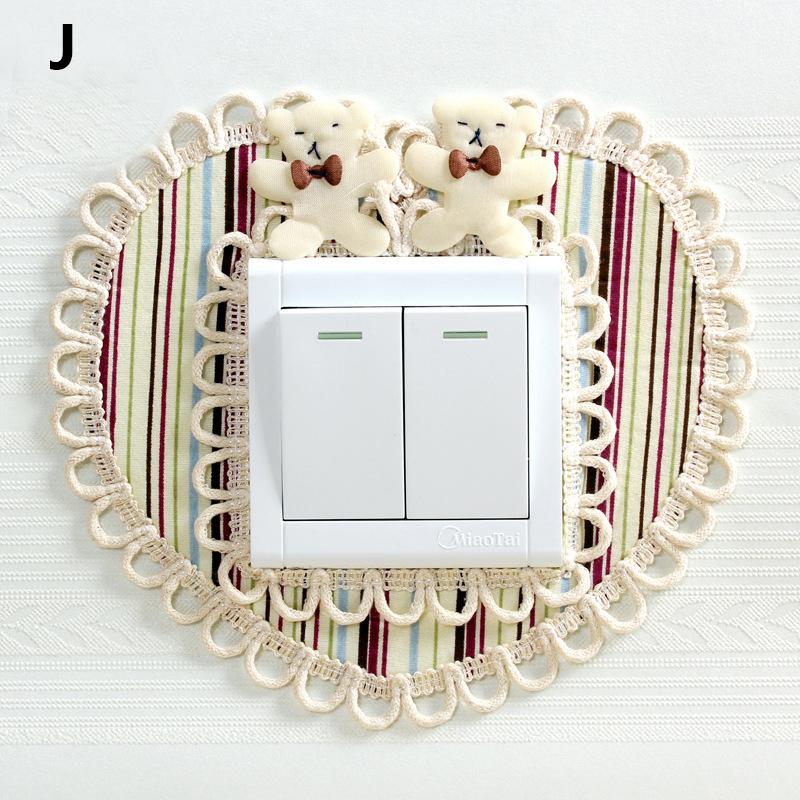 Buy Creative Switch Stickers Lace Fabric Switch Socket Protective Cover ...