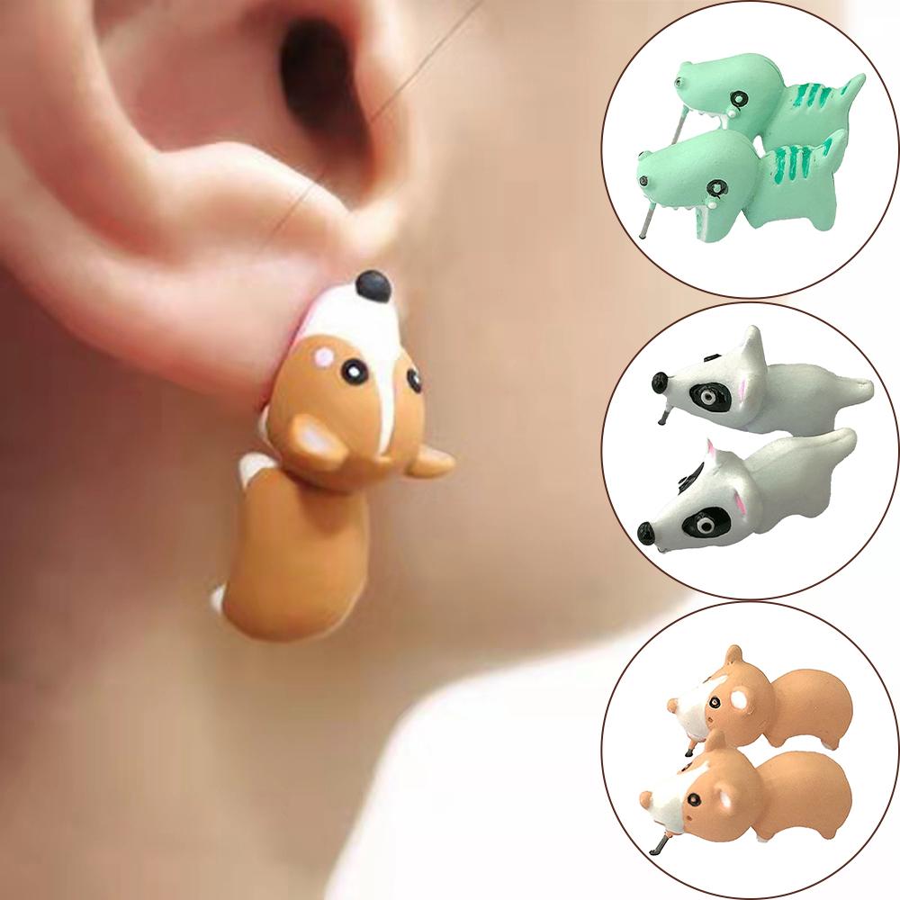 Buy Women Cute Animal Bite Earring Cartoon Animal Earrings ...